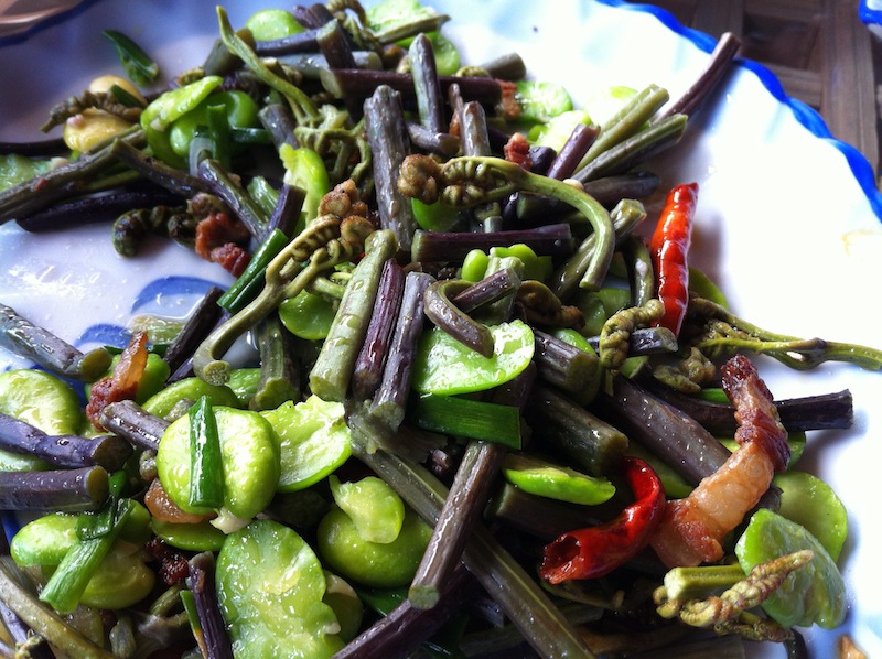In Shaxi: Stir-Fried Fern Shoots and Fava Beans | China South of the Clouds